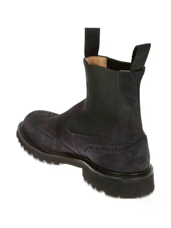 TRICKER'S Suede Chelsea Boots With Elasticated Panelling - Blue