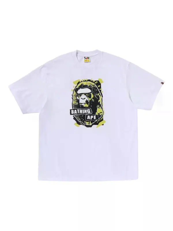 A BATHING APE Graffiti Ape Head T-shirt - White