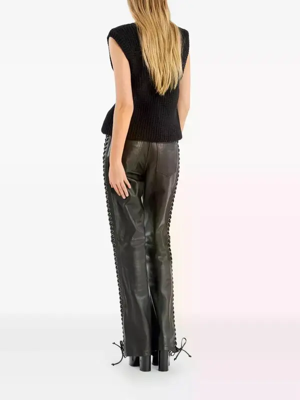 ROTATE BY BIRGER CHRISTENSEN Laced Leather Trousers