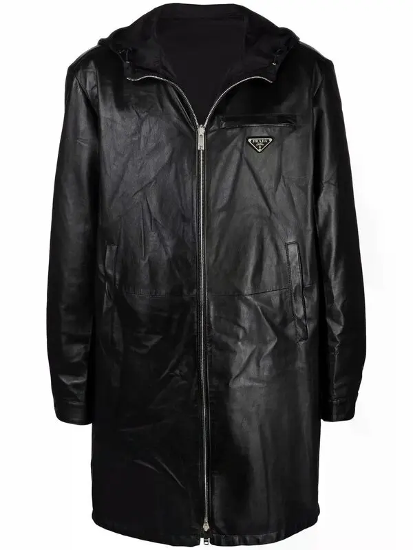 Prada Zip-fastening Leather Coat