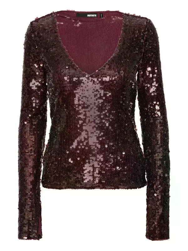 ROTATE BY BIRGER CHRISTENSEN Sequin-embellishment V-neck Top