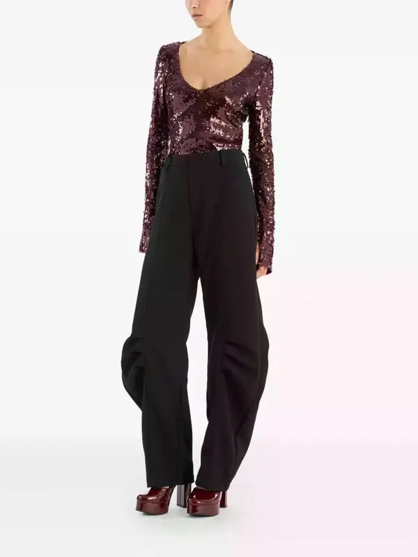 ROTATE BY BIRGER CHRISTENSEN Sequin-embellishment V-neck Top