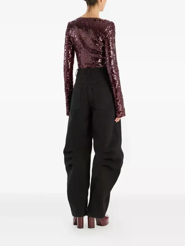 ROTATE BY BIRGER CHRISTENSEN Sequin-embellishment V-neck Top