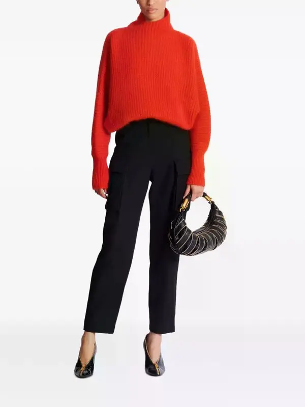 Balmain Cargo-pockets Wool Straight Trousers - Black
