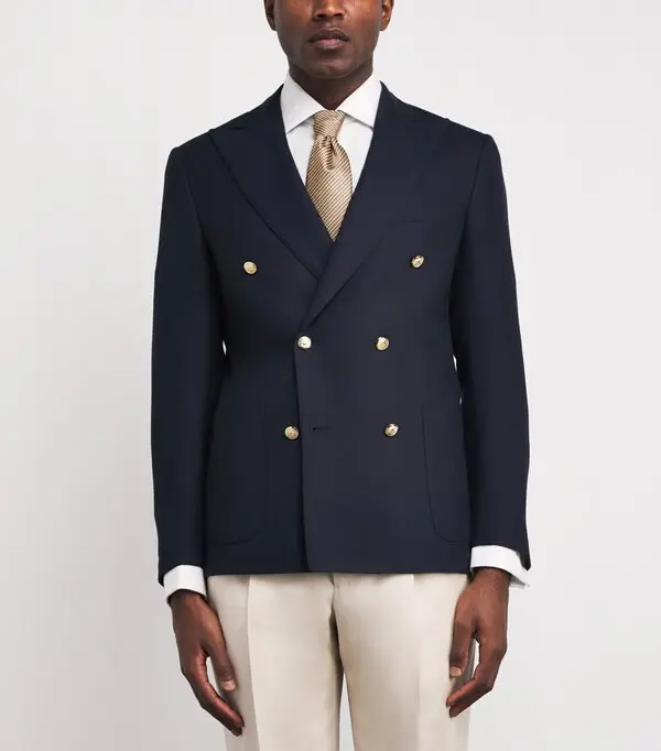 Corneliani Virgin Wool Double-breasted Blazer