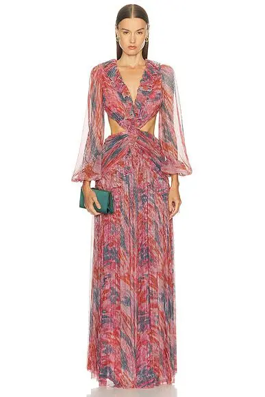 PatBO Twisted Gown With Cut-out Details