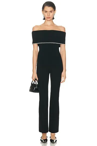 BY MALENE BIRGER Off-the-shoulder Knit Top With Faux Pearl Trim