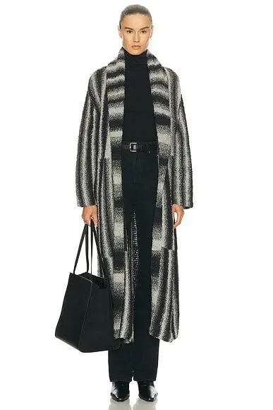 THE ELDER STATESMAN Rover Boucle Robe - Black Gradient