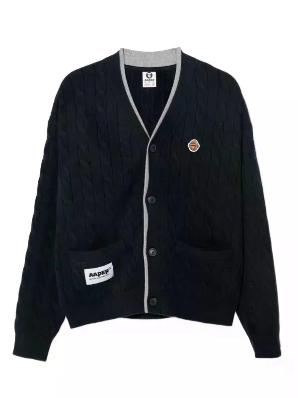 AAPE BY *A BATHING APE Logo-embroidered Cardigan - Blue