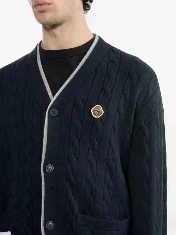 AAPE BY *A BATHING APE Logo-embroidered Cardigan - Blue