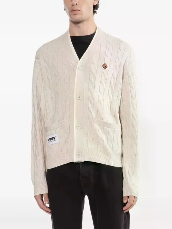 AAPE BY *A BATHING APE Logo-embroidered Cardigan - Neutrals