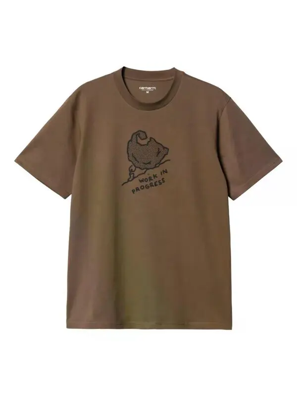 Carhartt Work In Progress Graphic-print Organic-cotton T-shirt - Brown