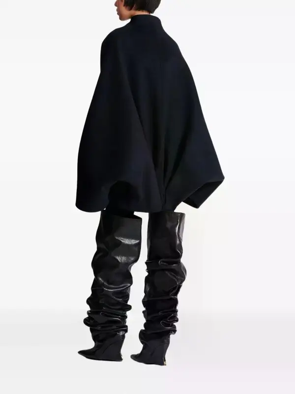 Balmain Belted Wrap Coat - Black