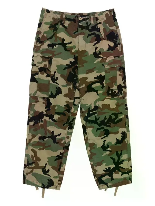 StÜssy Camouflage-print Straight-leg Trousers - Neutrals