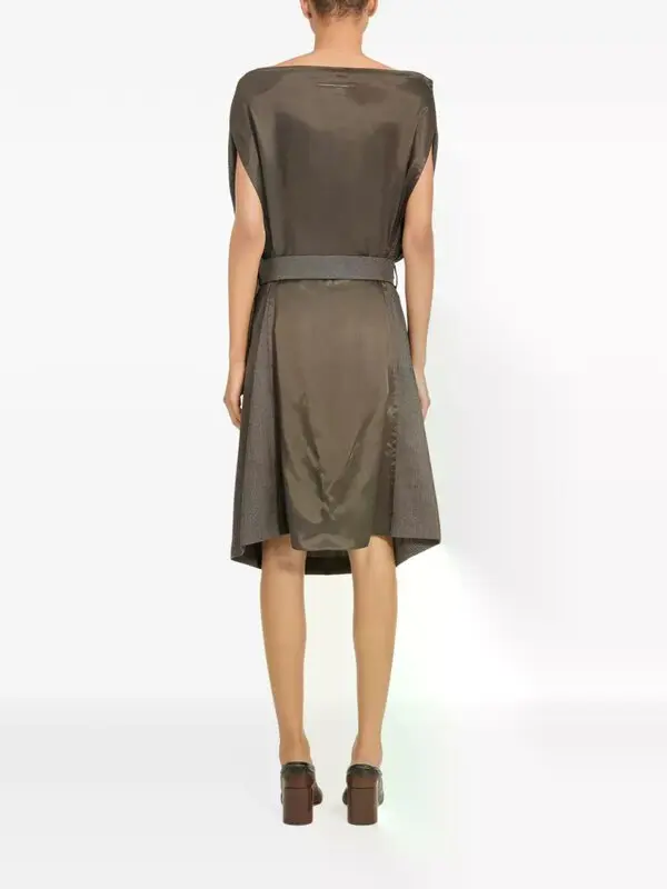 MAISON MARGIELA Virgin Wool Off-shoulder Dress - Grey