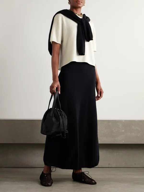 LISA YANG Dolly Cashmere Midi Skirt - Black