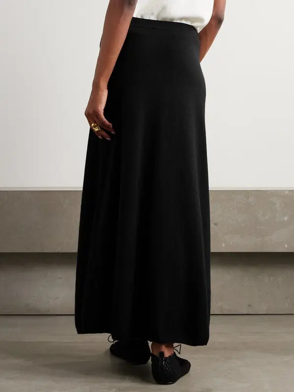 LISA YANG Dolly Cashmere Midi Skirt - Black