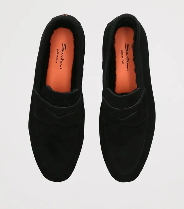 Santoni Suede Carlo Slippers