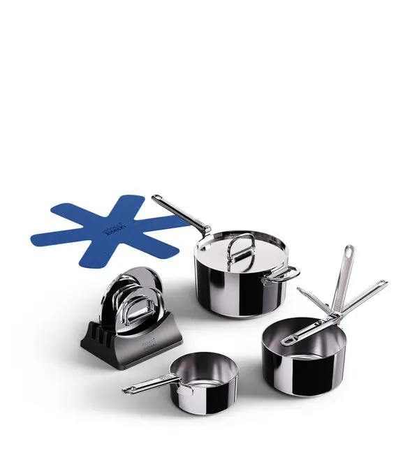JOSEPH JOSEPH Space Steel Folding-handle 3-piece Saucepan Set - Metallic