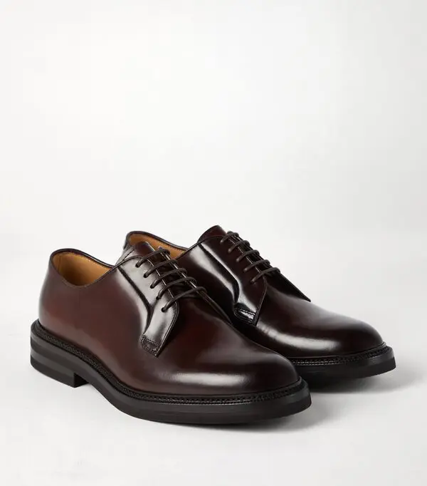 Brunello Cucinelli Aged Calfskin Derby Shoes
