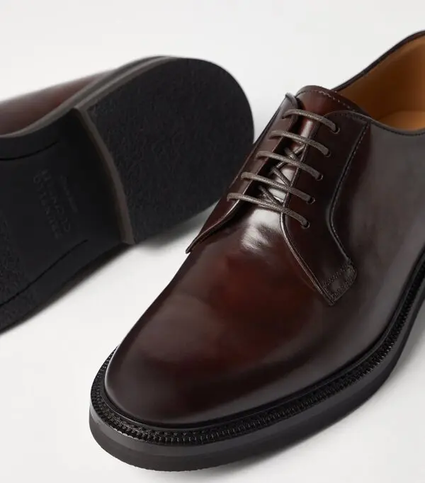 Brunello Cucinelli Aged Calfskin Derby Shoes