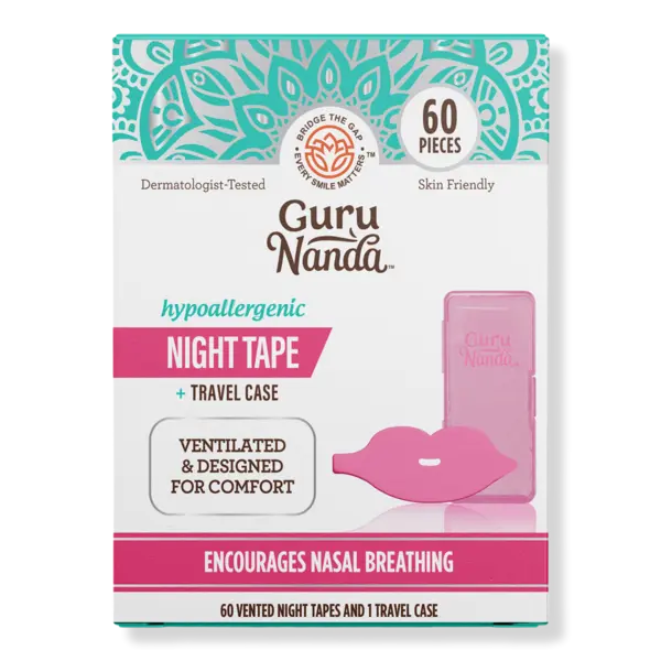 GURUNANDA Hypoallergenic Pink Night Tape + Travel Case - One-color