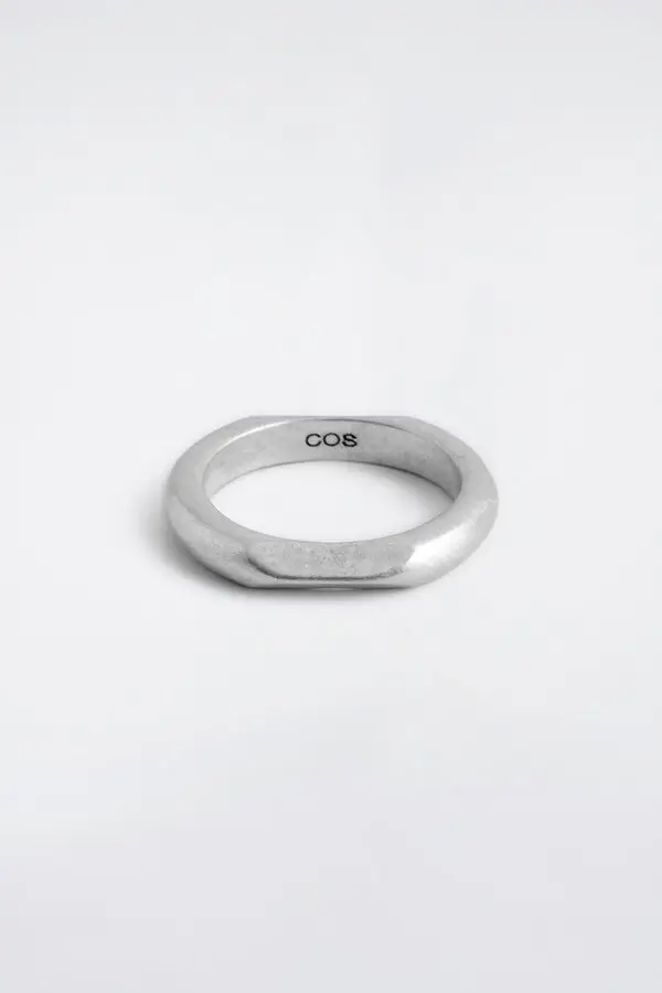 Cos Faceted Ring - Silver-colored