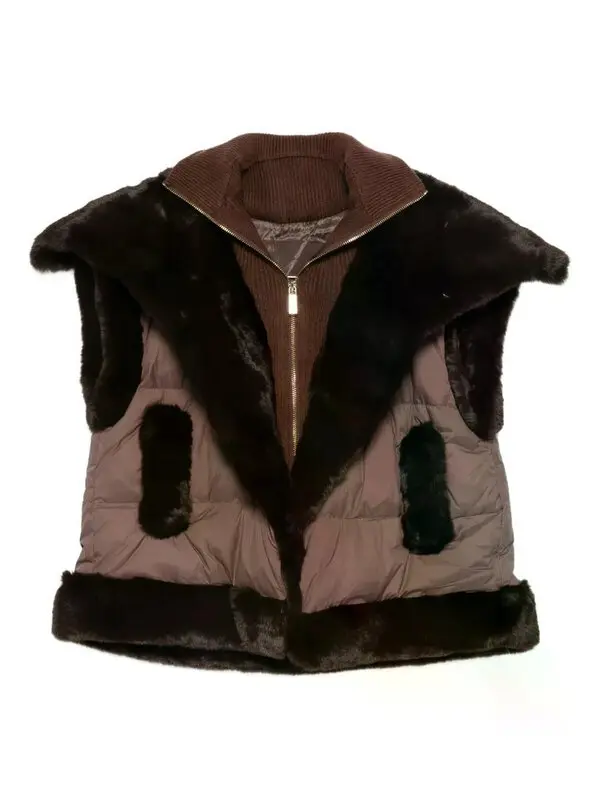 Max & Moi Fur-trimmed Quilted Gilet