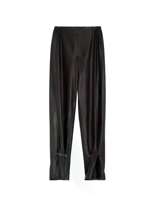 LEMAIRE Adjustable-leg Leather Trousers - Black