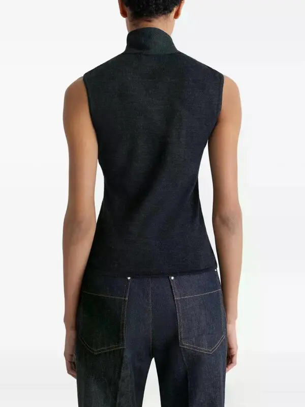 LEMAIRE Tie-neck Sleeveless Cardigan - Grey