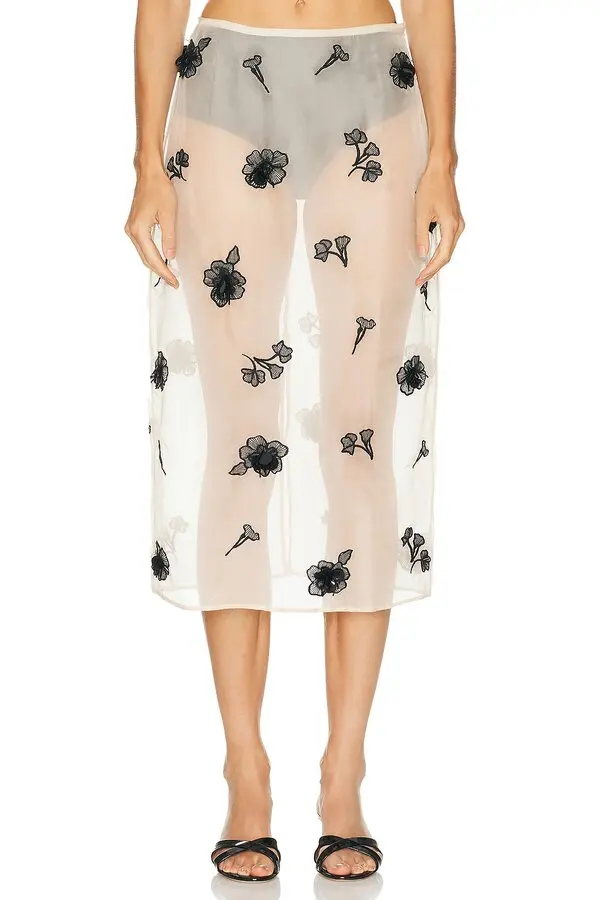 L'academie By Marianna Minah Midi Skirt - Nude & Black