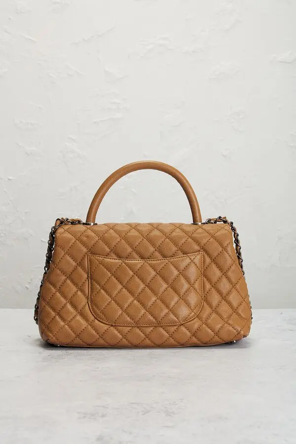 Chanel Caviar Coco Top Handle Bag - Camel