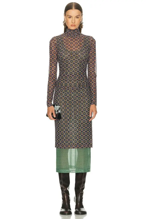Dries Van Noten Hofes Midi Dress - Brown