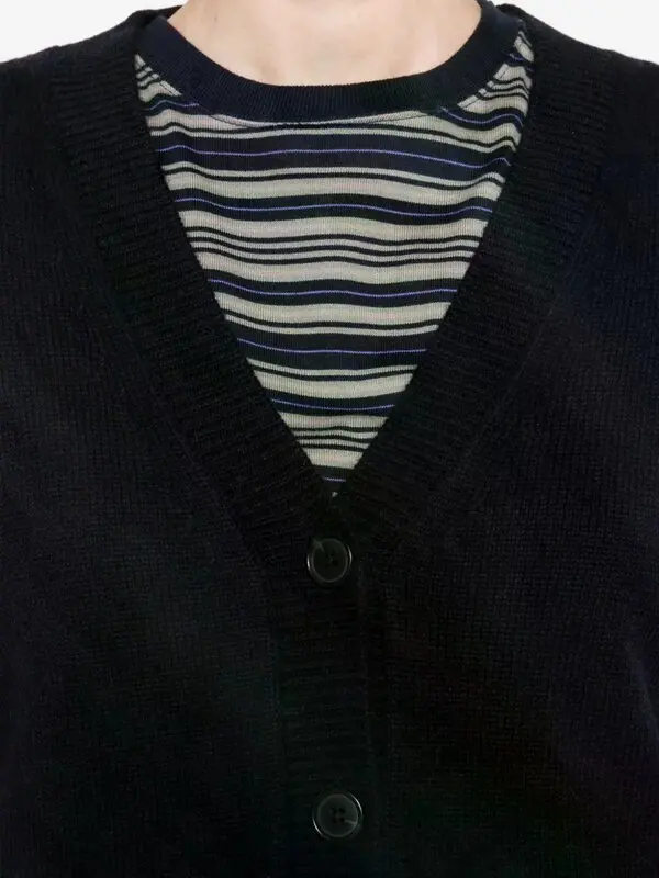 RHEA Button-front V-neck Cardigan