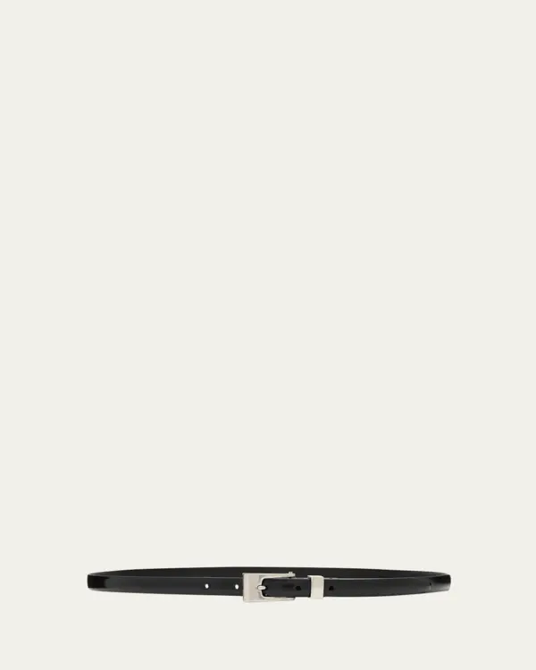 THE ROW Downtown Slim Leather Belt - Brown