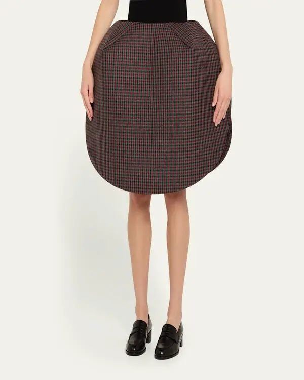 Marc Jacobs Check Wool Circular Skirt