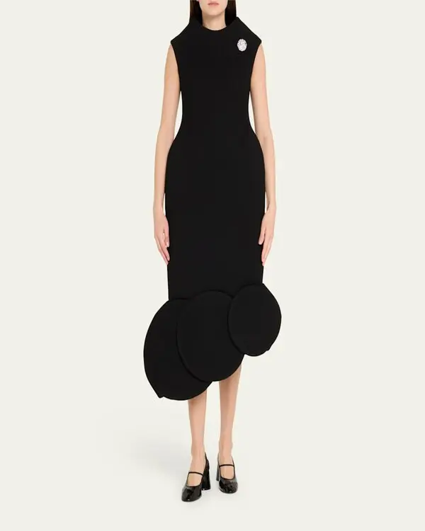Marc Jacobs Asymmetric Circle-hem Midi Dress