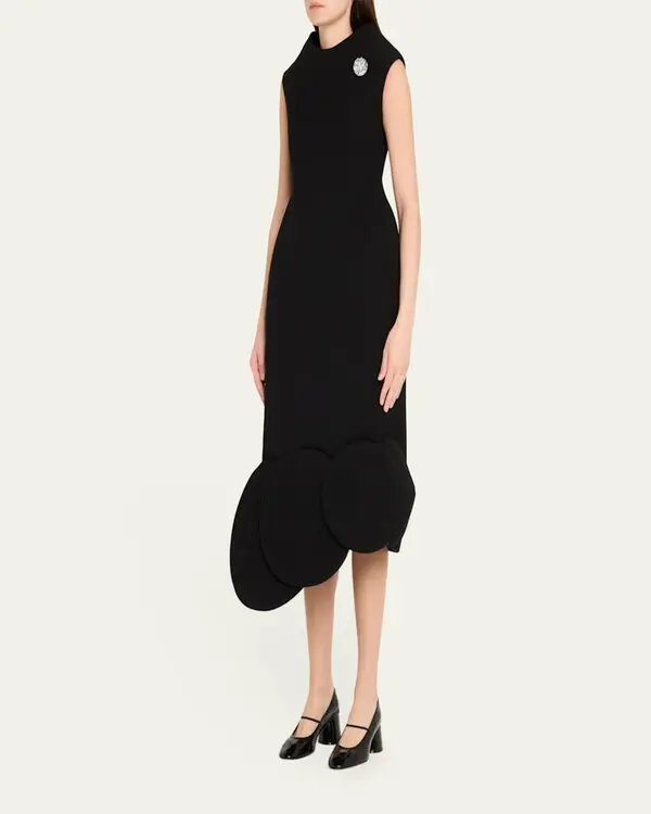 Marc Jacobs Asymmetric Circle-hem Midi Dress