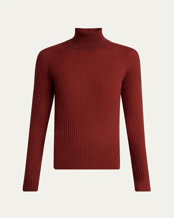 Gabriela Hearst Peppe Cashmere Silk Turtleneck Sweater - Burnt Sienna