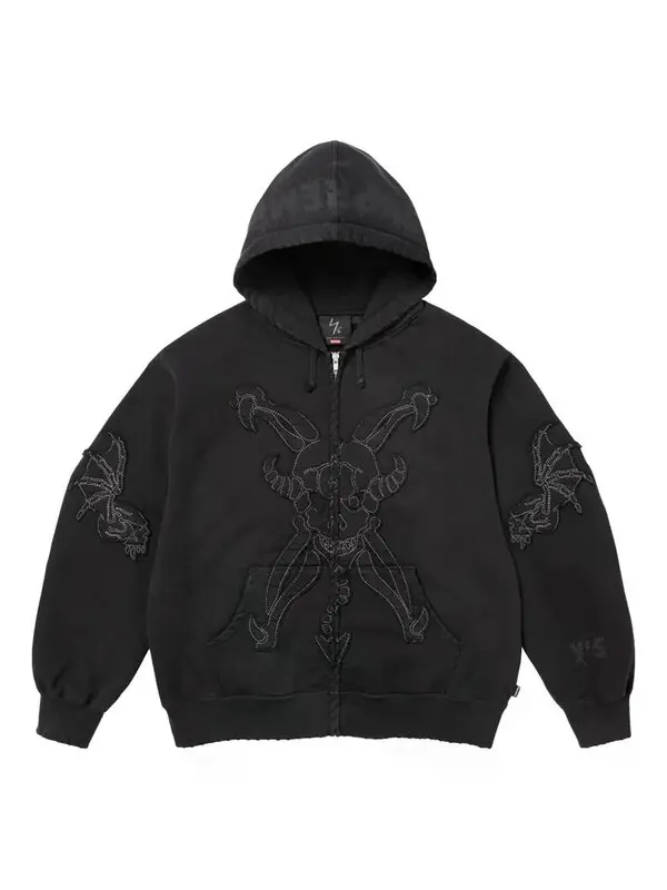 トップス Supreme x Yohji Yamamoto Zip Up Hooded Supreme X Yohji Yamamoto Zip-Up Hoodie - Black | Editorialist