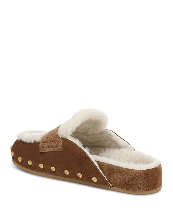 Veronica Beard Fenix Shearling Clogs - Hazelwood