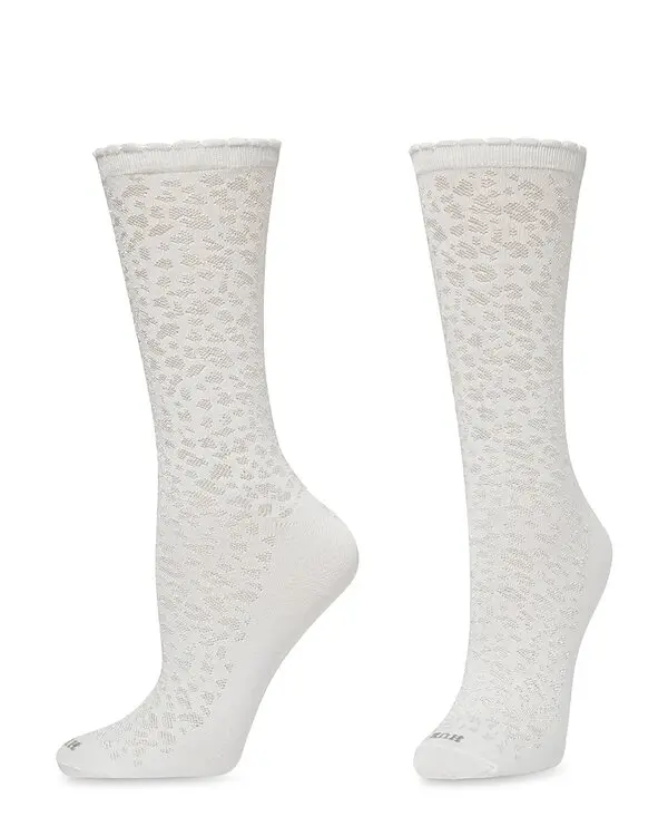 Hue Textured Crew Socks - Winter White