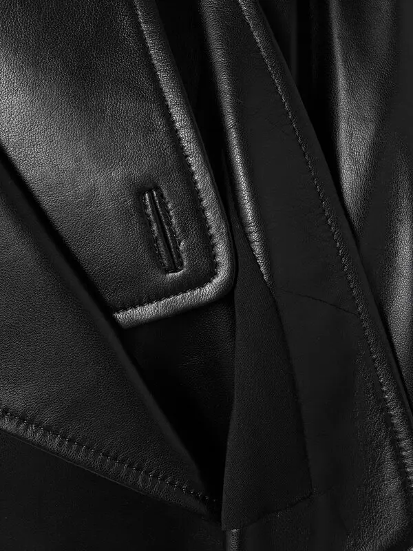Nour Hammour Hatti Cropped Leather Jacket - Black