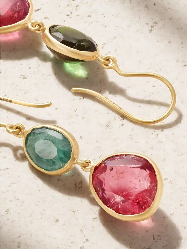 PIPPA SMALL Iris 18-karat Gold Tourmaline Earrings