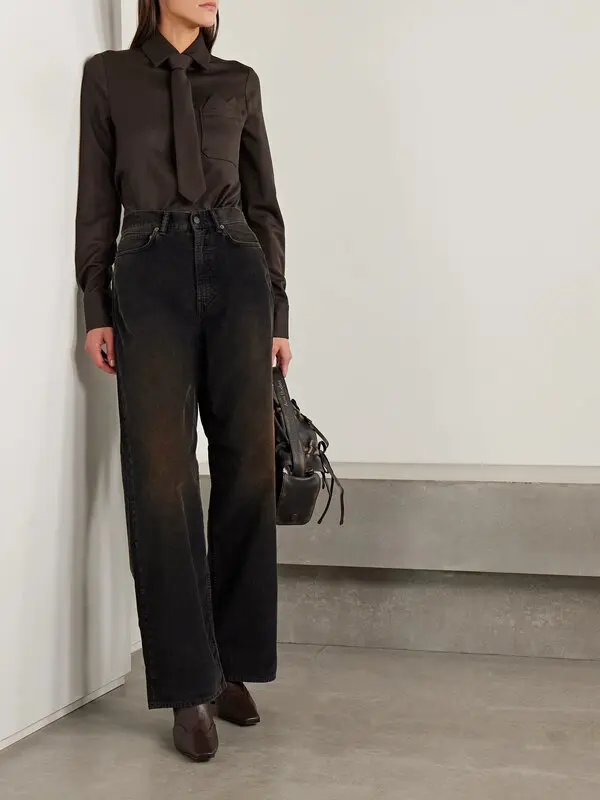 Acne Studios Tie-detailed Wool-twill Shirt