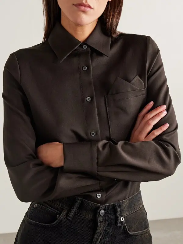 Acne Studios Tie-detailed Wool-twill Shirt