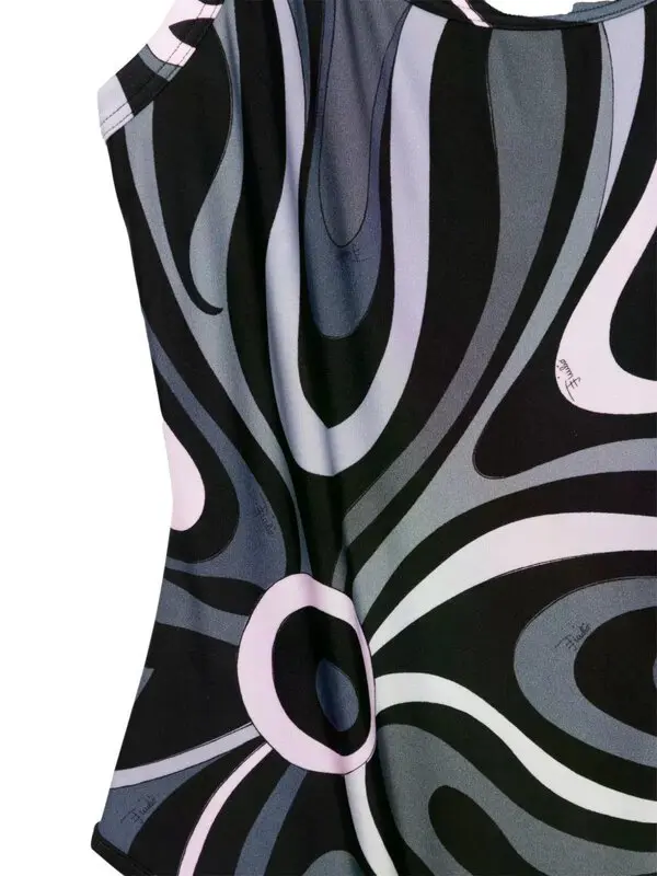 Emilio Pucci Marmo-print Square-neck Swimsuit