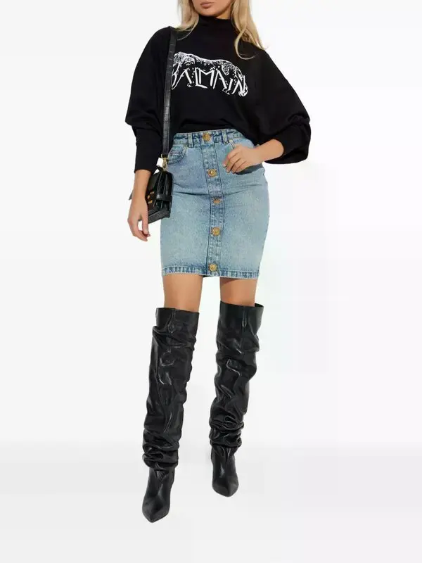 Balmain Graphic-print Turtleneck Sweater