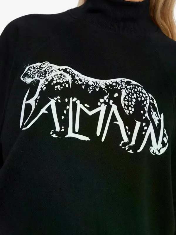 Balmain Graphic-print Turtleneck Sweater