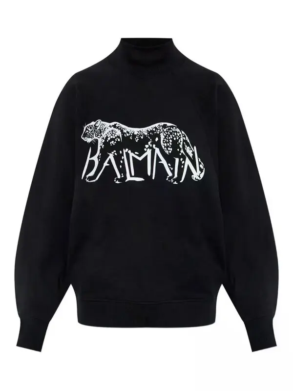 Balmain Graphic-print Turtleneck Sweater
